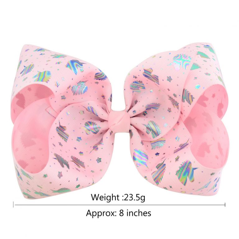 Wholesale 8 Inches Unicorn Printed Grosgrain Ribbon Jojo Siwa Bows