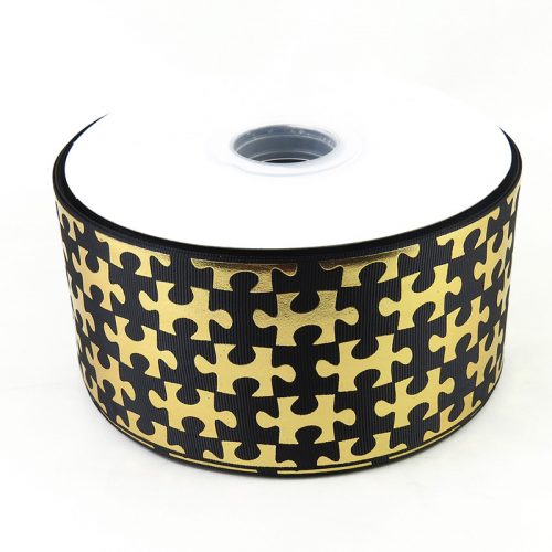 Custom printed puzzle 3" wide grosgrain ribbon 75 mm width