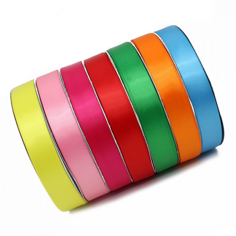 In Stock 196 colors available 6 to 100 mm width polyester satin ribbon roll