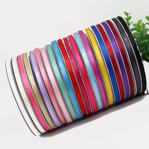In Stock 196 colors available 6 to 100 mm width polyester satin ribbon roll
