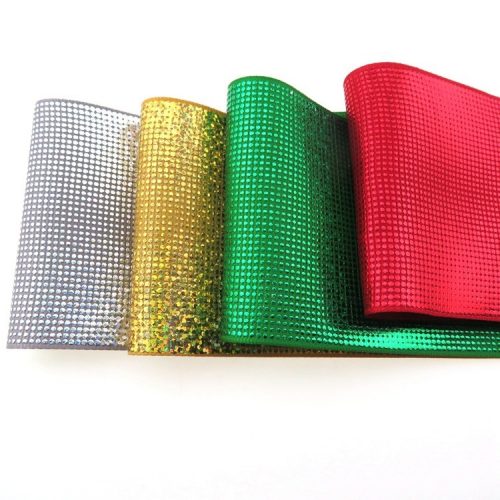 3 inch Checked Printed Ribbon Laser foil grosgrain ribbon