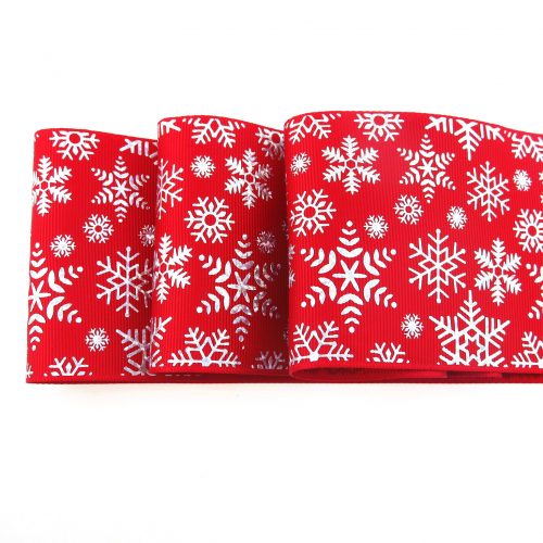 Christmas Ribbon 3 inch printed snowflake grosgrain ribbon