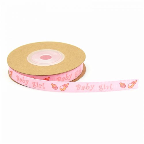 10 m/roll baby boy baby girl 1 cm wide printed satin ribbon