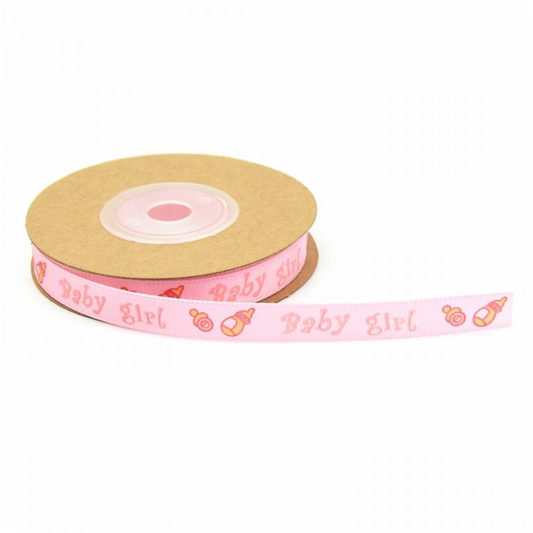 10 m/roll baby boy baby girl 1 cm wide printed satin ribbon