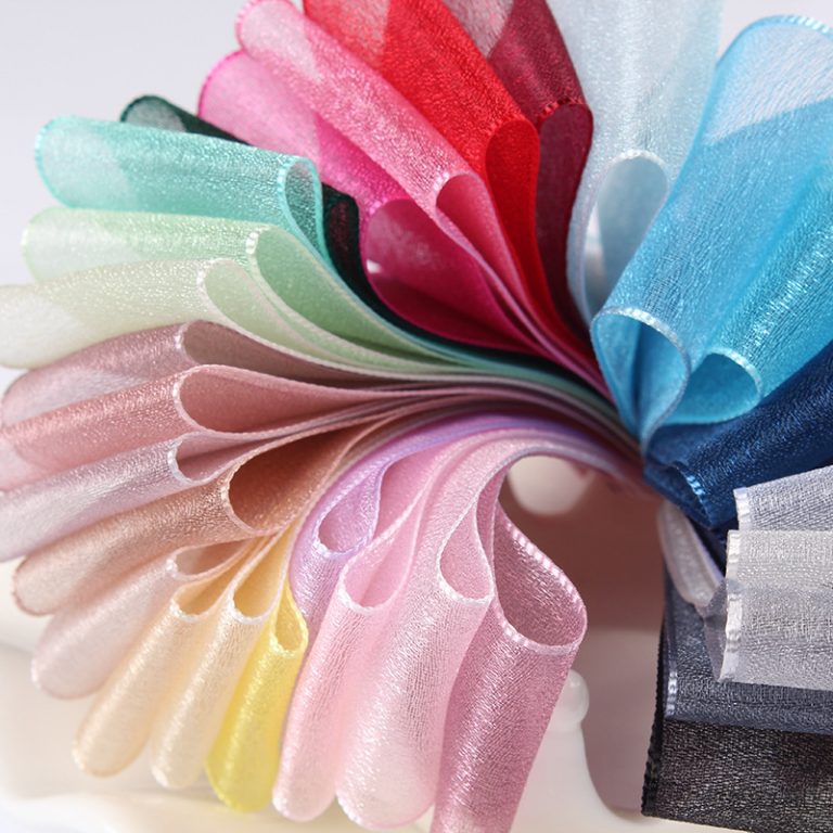 28 colors available 100% nylon mesh sheer ribbon