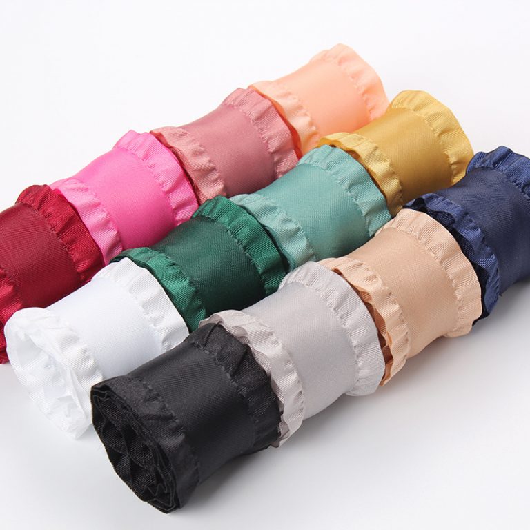 Wholesale double ruffle ribbon, frill ribbon, polyester decorative ...