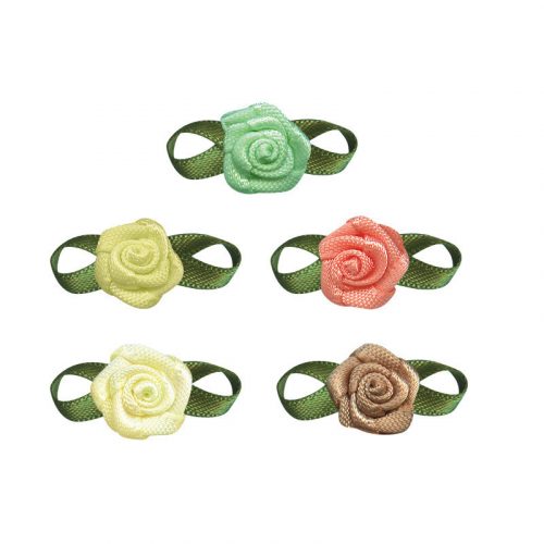 10 mm satin ribbon rose flowers wholesale 21 colors available