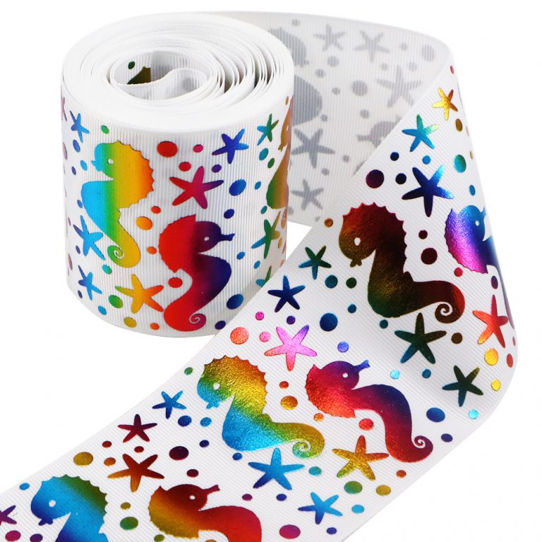 Jojo siwa bow ribbon roll 75mm grosgrain decorative ribbon seahorse ...