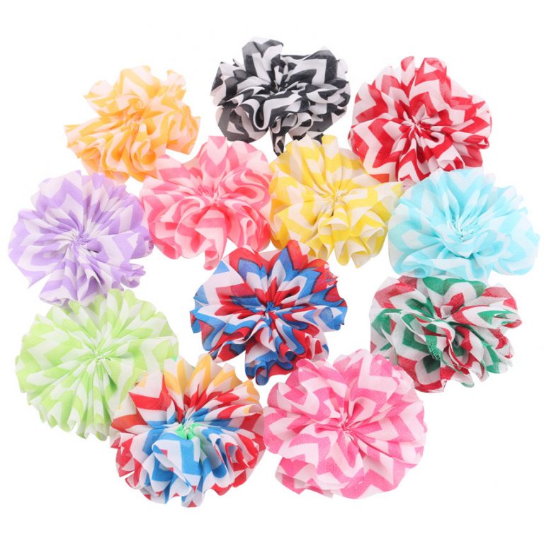 6 cm diameter handmade chiffon fabric flower wholesale